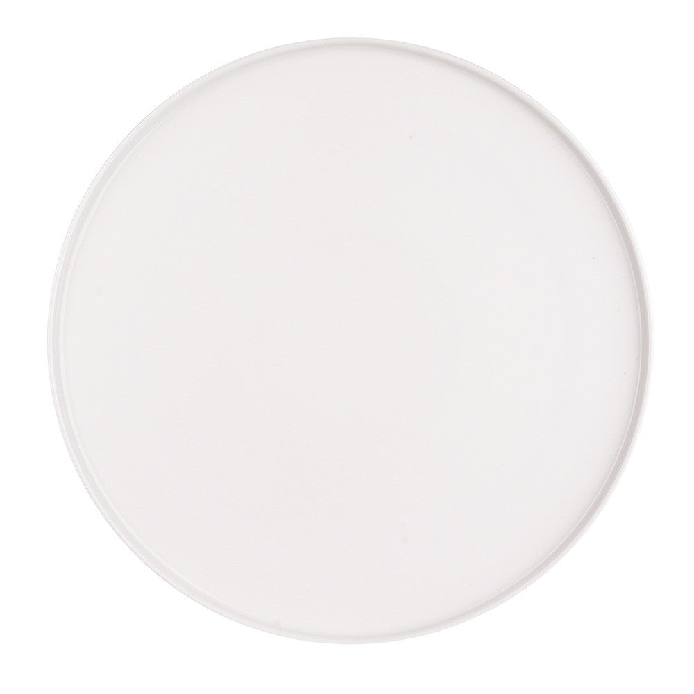 Porcelain Round Flat Plate with Lip Large
